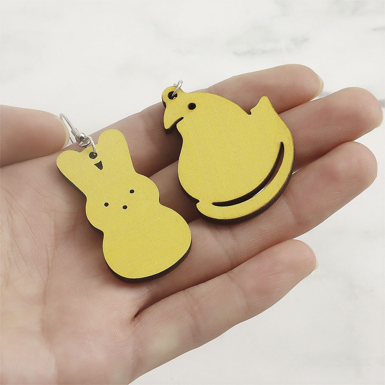 Easter Earrings for Women Easter Bunny Earrings Wooden Earrings Easter Eggs Duck Carrot Earrings Holiday Earrings Bulk Easter Gifts Easter Decorations 6 Pairs