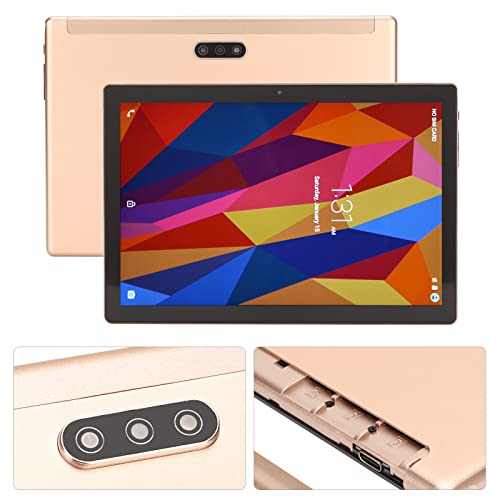 Jectse for Tablet, 10.1 Inch Tablet 6GB RAM 128GB ROM 2.4 5G WiFi Tablet with 5MP 13MP Camera, Octa Core Dual SIM Tablets, 8800mAh IPS HD Touch Screen, Golden