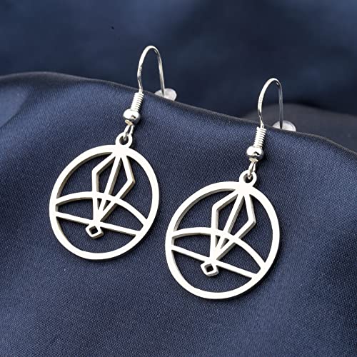 The Owl House Inspired Gift Ice Glyph Charm Earring for Her Owl House Fans Gift (Ice Glyph Earring)