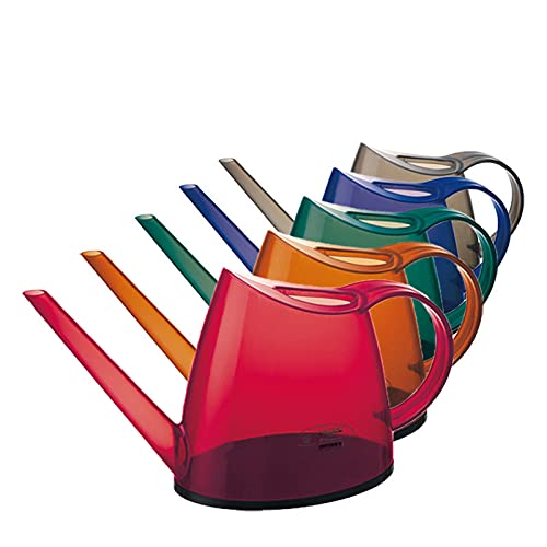 Indoor Watering Can for House Bonsai Plants Garden Flower Long Spout 40oz 1.4L 1/3 Gallon Small Modern Translucent (Red)