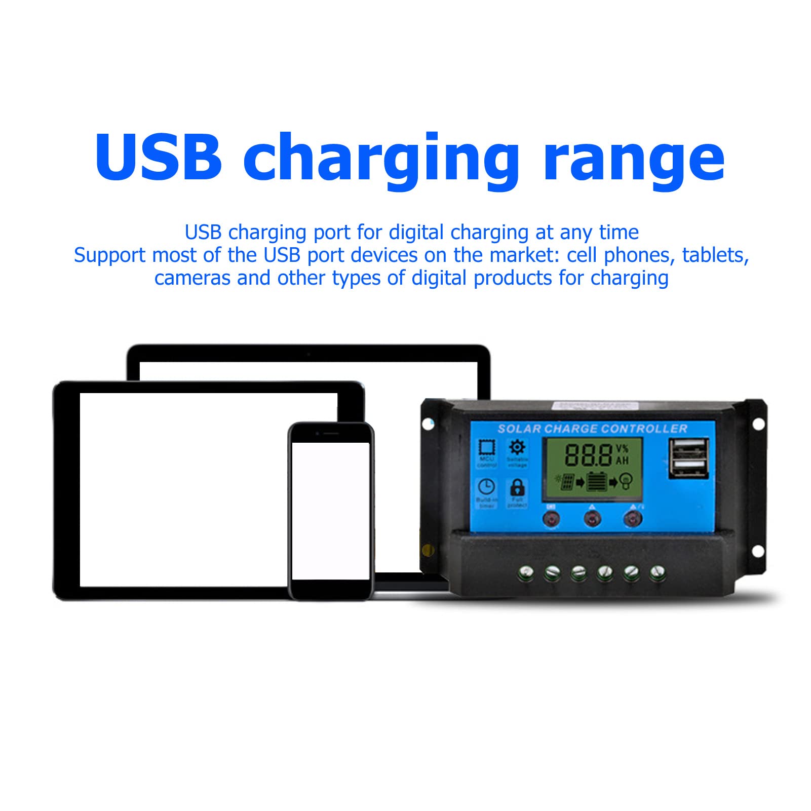 DOACT Solar Power Kit, Full Protection Solar Inverter Kit 30A Charge Controller 300W Inverter with Charging Cable for Outdoor Use (12V to 220V)
