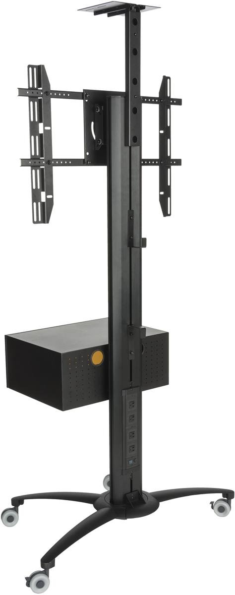 Displays2go LPGP36WBC Rolling TV Stand with Locking Cabinet, Holds 30-84 Inch HDTV Flat Screen