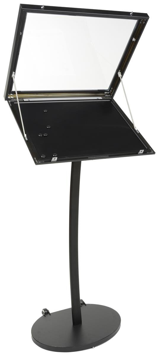 Displays2go Magnetic Menu Display Stand, Waterproof, UV Inhibitor Lens, Wheels, Black (ODMAG598BK)