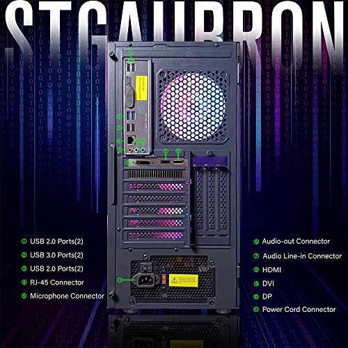 STGAubron Gaming Desktop PC,Intel Core i7 3.4G up to 3.9G,GeForce RTX 2060 Super 8G GDDR6,32G,1TB SSD,WiFi,BT 5.0,RGB Keybaord,RGB Mouse,RGB Mouse Pad,RGB BT Sound Bar,RGB Bluetooth Headset Mic,W10H64