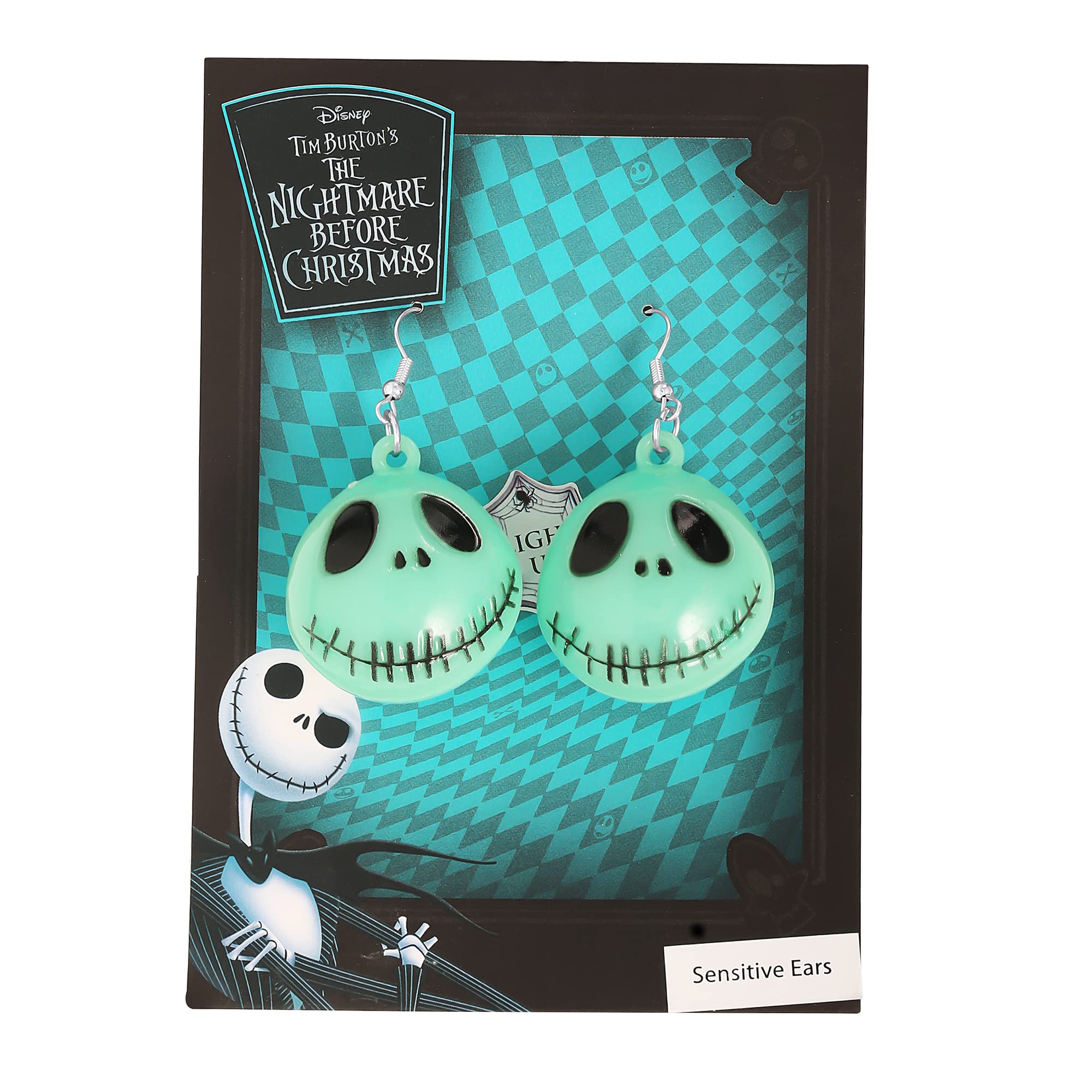 Disney The Nightmare Before Christmas Womens Earrings - Dangle Light-Up Earrings - Jack Skellington Earrings - Disney Earrings