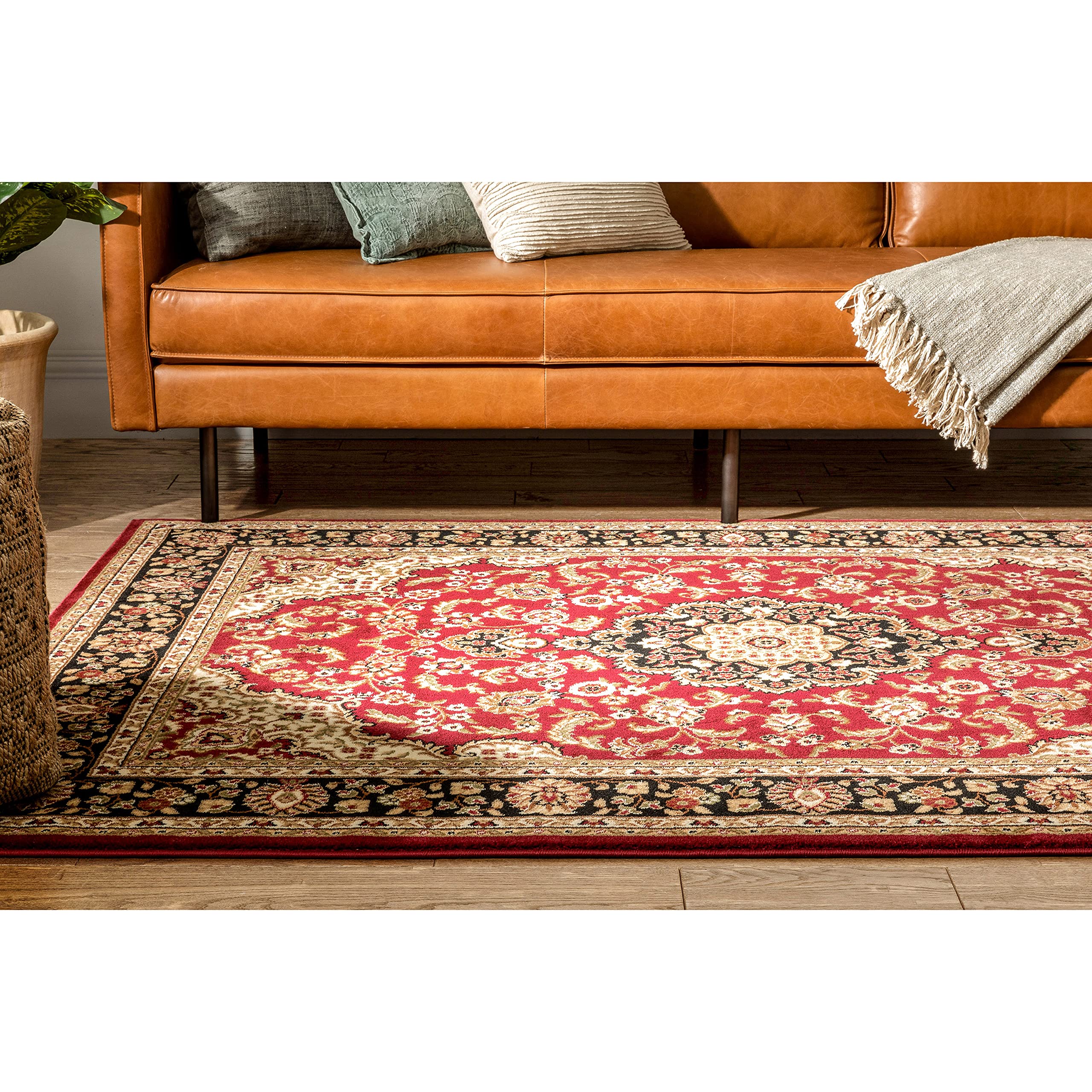 Well Woven Barclay Medallion Kashan Red Traditional Area Rug 6'7'' X 9'6''
