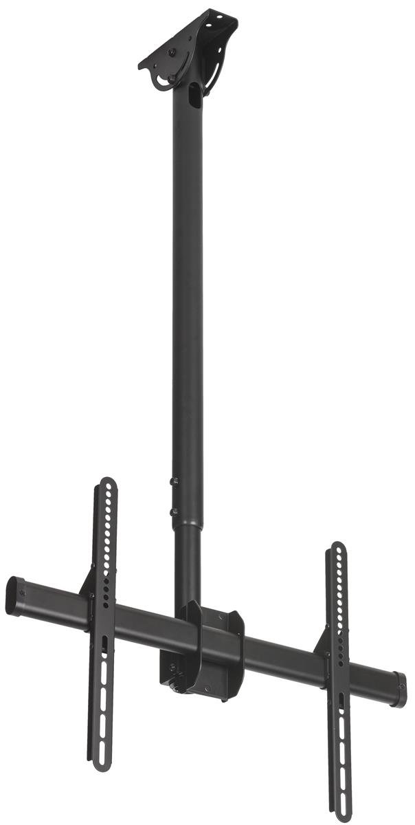 Displays2go SLC3770LBK Ceiling Mount for TV Monitors 37 to 70 Inch, Swiveling & Tilts, Telescoping, Black Steel