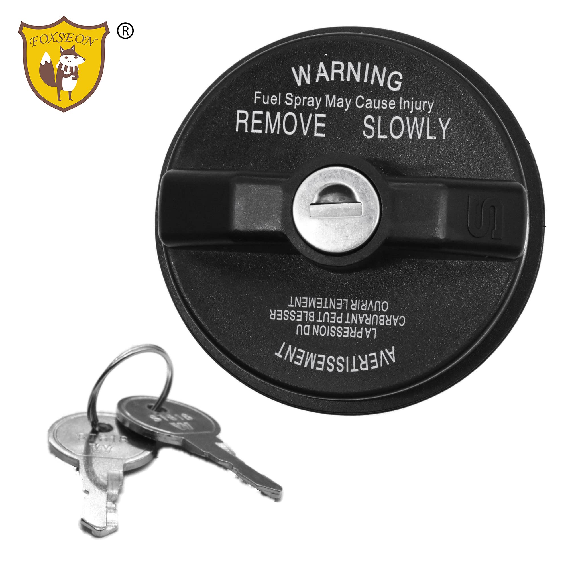 FOXSEON Locking Gas Cap, Lock Fuel Cap Compatible with Dodge Ram - Challenger Grand Caravan Ram 1500, Cherokee Wrangler TJ LJ JK JKU JL JLU JT, Replace 05278655AB, 5278655AB