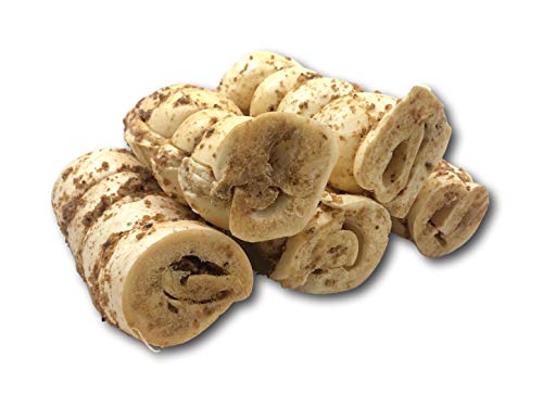 Top Dog Chews – 6” Buffalo Beef Cheek Rolls with Bully Dust Sprinkles, 5 Pack, Long Lasting Dog Bones for Aggressive Chewers, Rawhide Free Dog Treats