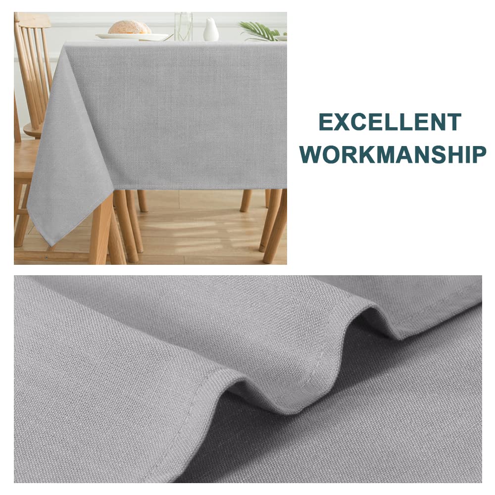 FantasDecor Square Tablecloth Linen Table Clothes for Square Tables 54 Inch Wrinkle Resistant and Waterproof Washable Linen Fabric Table Cover for Dining Room and Outdoor Use, Grey, 54 x 54 Inch