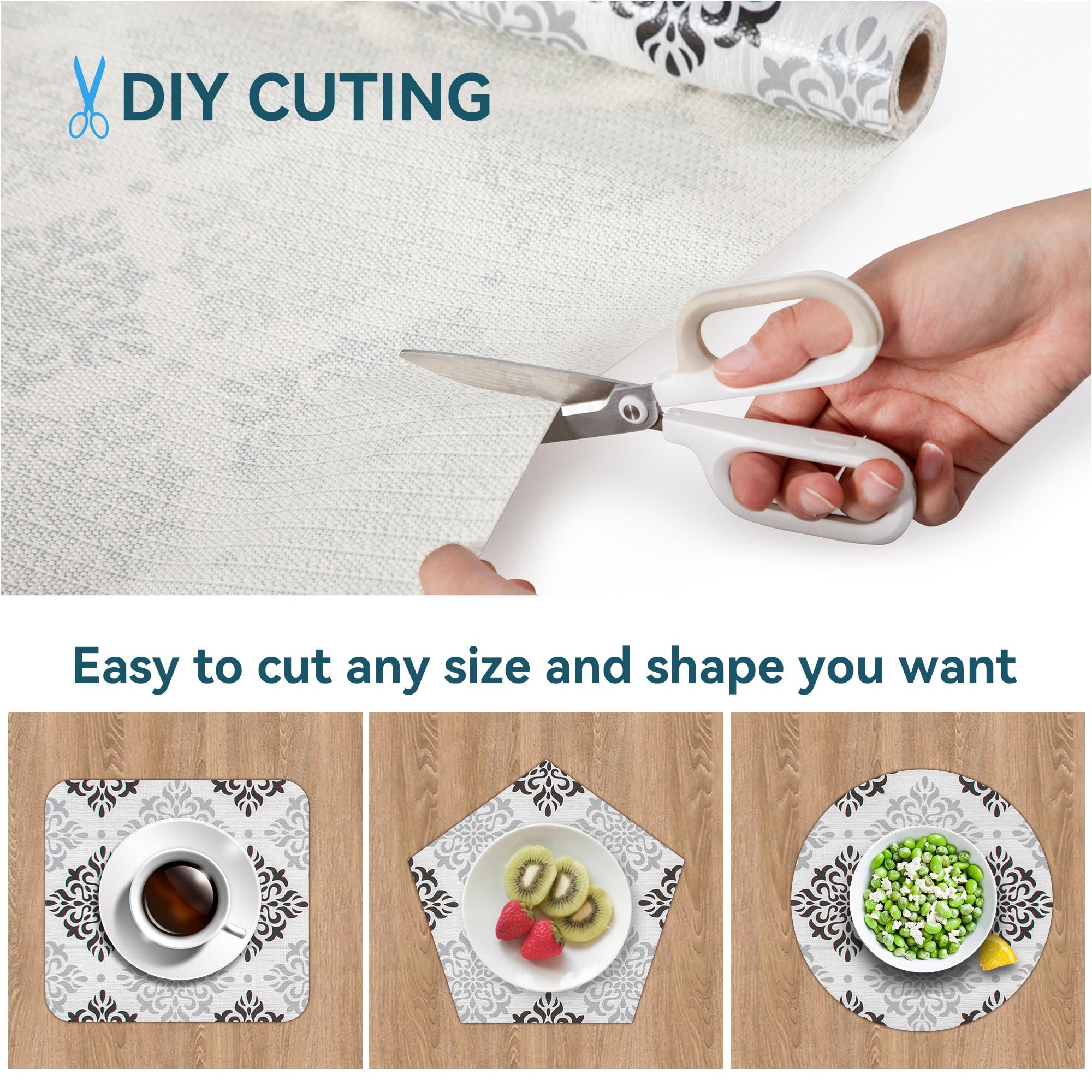 DwellAid 18inx40FT Premium Non Slip Shelf Liner, Non Adhesive Drawer Liner, Waterproof Pantry Liner, Cabinet Lining Shelf Liners for Kitchen Cabinets