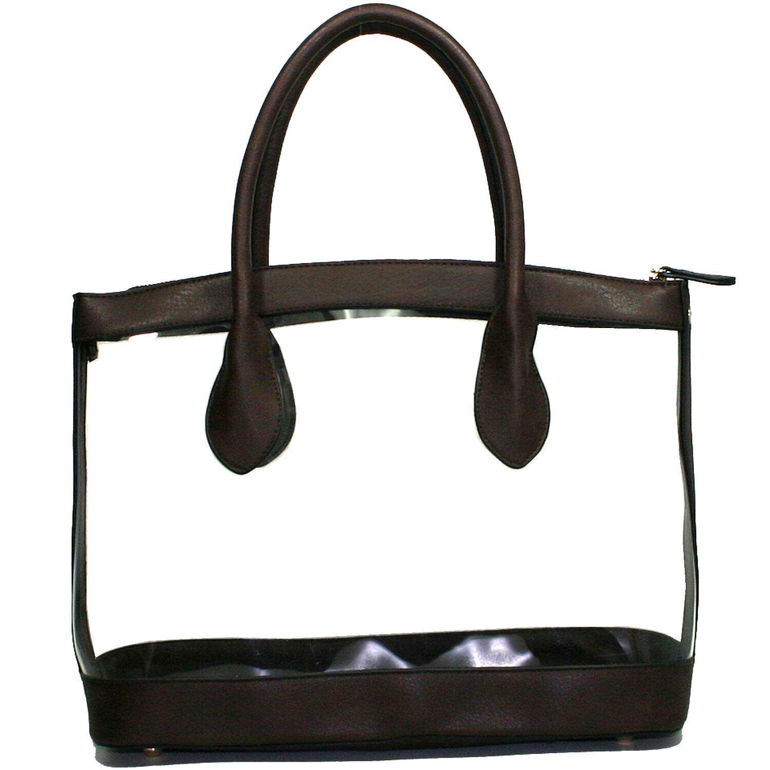 Way2Culture Clear Bag, Women Transparent Clear Purse Handbag - Brown
