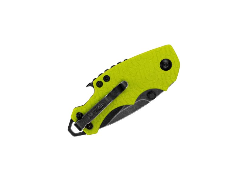 Kershaw Shuffle Lime (8700LIMEBW) Multifunction Pocket Knife; 2.4β BlackWash Stainless Steel Blade; K-Texture Grip, Liner Lock, Reversible Deep-Carry Pocketclip, Screwdriver, Bottle Opener; 2.8 OZ