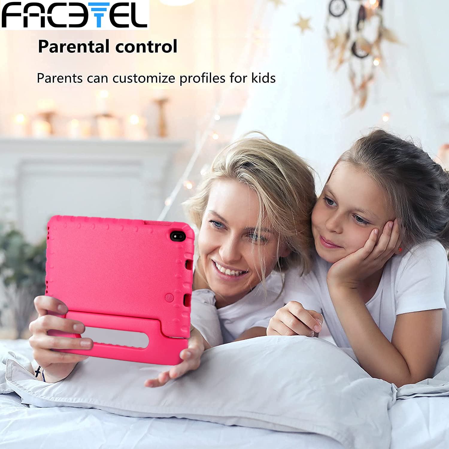 FACETEL Kids Tablet 8 inch Android 13 Tablet for Kids 7GB RAM 64GB ROM TF 512GB Parental Control, Puzzle Game, Bluetooth 5.0, Education, Dual Camera, Toddler Tablet for Christmas Birthday Gifts