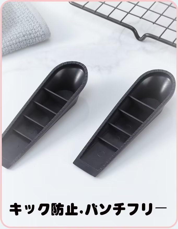 Door Stoppers for Floor Rubber Door Stop Wedge,Floor Sturdy Stackable Door Stop,Door Gaps and Prevent The Lock-Outs for Black