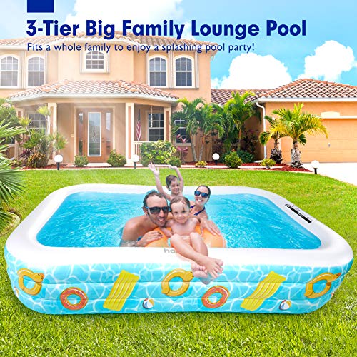Inflatable Above Ground Pool for Adults - Blow up Kids Pools for Backyard, Inflatable Pool Above Ground Pool 118" x 72" x 22" Thickened Family Pool Kiddie Self Swimming Pool Blow up Pool for Ages 3+