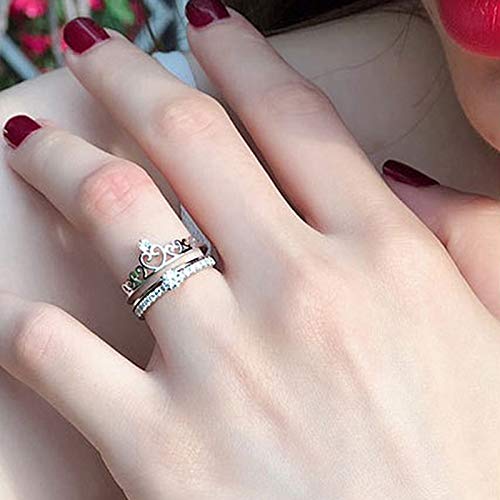 erDouckan Alloy Ring Solid Detachable Crown Detachable Crown Ladies Ring for Wedding - Platinum US 7 for Summer Spring Women Girl Fashion Ring