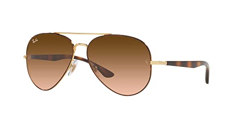 Ray-Ban RB3675 Aviator Sunglasses, Gold/Pink Gradient Brown, 58 mm