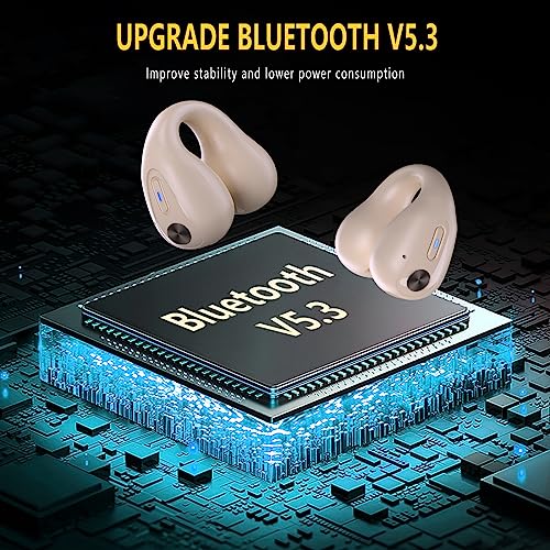 MALIHOO Wireless Ear Clip Headphones, Bluetooth Open Ear Sport Earbuds for Android iPhone,Air Conduction Headphones,Wireless Headset for Cycling,Running Workout,Running,Driving,Bluetooth 5.3