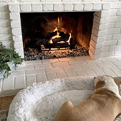 Grisun Fire Glass for Fire Pit, 1/2 Inch Mix 20 Pounds High Luster Reflective Tempered Glass Rocks for Natural or Propane Fireplace, Safe for Outdoors and Indoors Firepit Glass