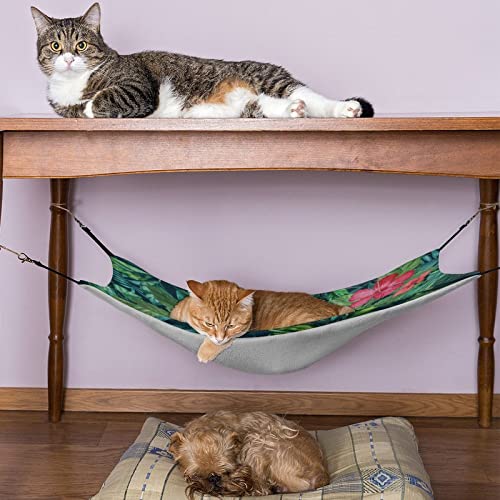 Summer Leaves and Flowers Pet Hammock Bed Guinea Pig Cage Hammock Small Animal Hanging Bed for Ferret, Chinchilla, Puppy and Other Small Animals