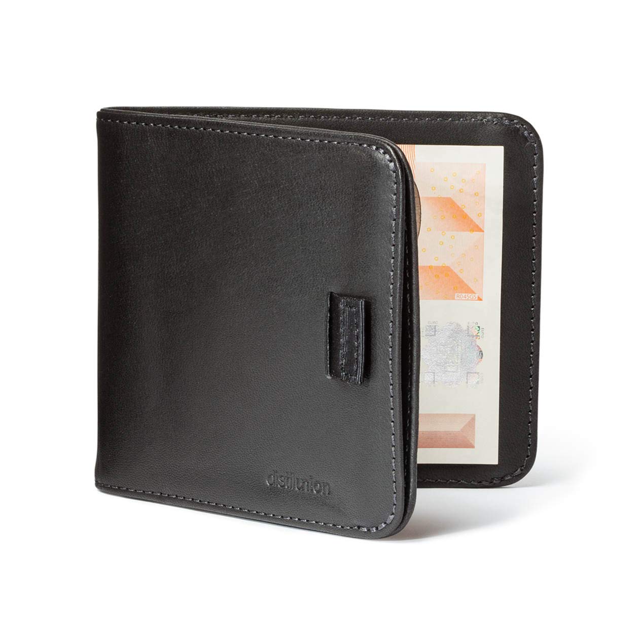 Distil Union - Wally Euro, Slim Leather Wallet with Coin Pouch and Money Clip (Ink)