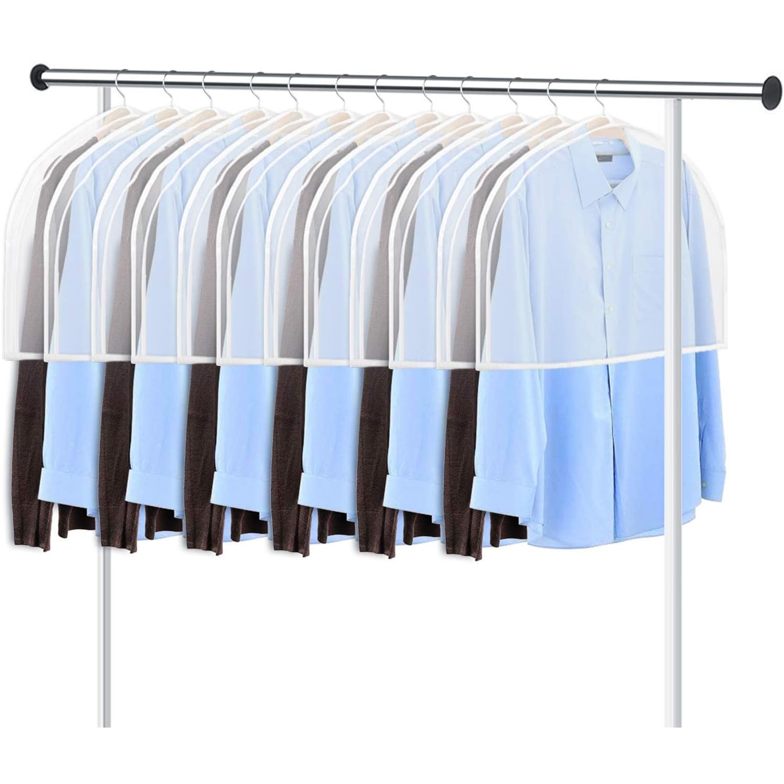 Merkaunis 50 Pcs Shoulder Covers Clothes Suit Garment Dust Covers, 23.6 x 11.8 Inch Extra Wide Garment Shoulder Covers Bag Breathable Shoulder Dust Cover for Coats, Jackets, Dress Closet Storage