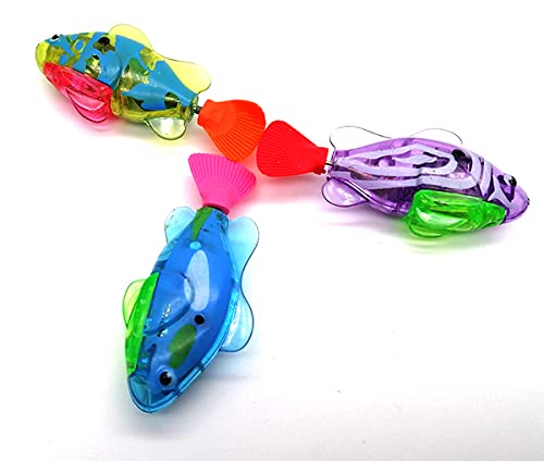 Jkshop 3PCS Interactive Indoor Cat Swimming Fish Toys,Best Play-time,Good Exercise Activity,Drink More Water,The Lasers Blink,Realistic Touch Toy for All Cats,Battery Included(6pcs)