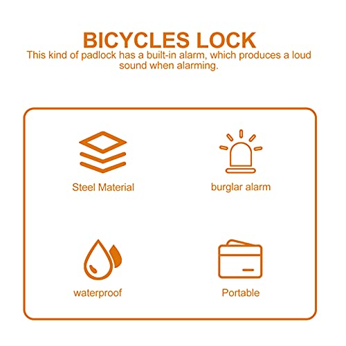 DOITOOL Padlocks 2Pcs Disc Lock Alarm with Reminder Cable Anti- Motorcycle Alarm Padlock for Bikes Scooters Accessories Motor Bike