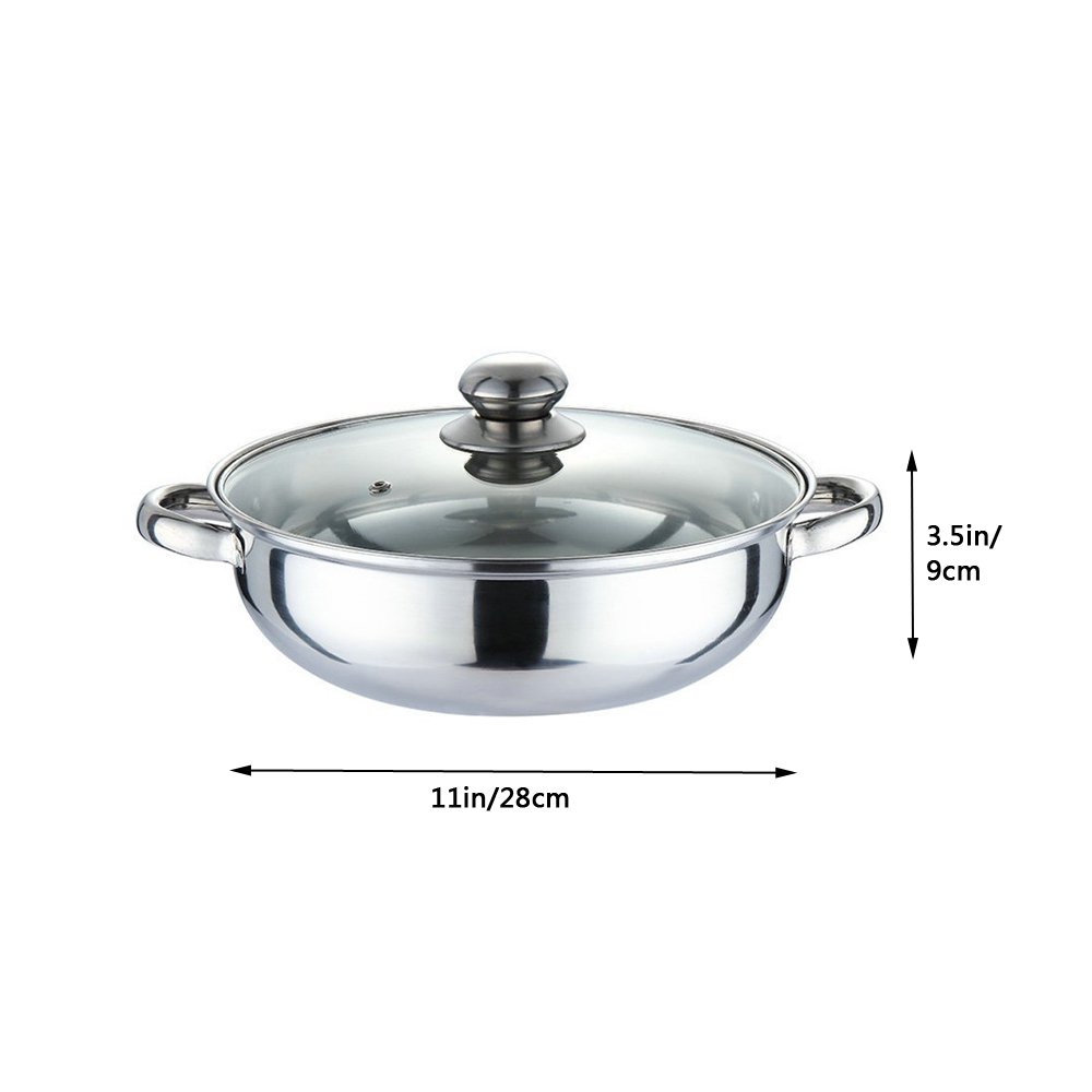 Nadalan Small Stainless Steel Hot Pot Light Cookware Shabu 11in Shabu