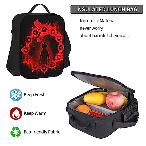 ORPJXIO Backpack 3 Piece Set The Seven Anime Deadly Sins Laptop Backpack Pencil Case Lunch Bag Combination For Travel Work Camping