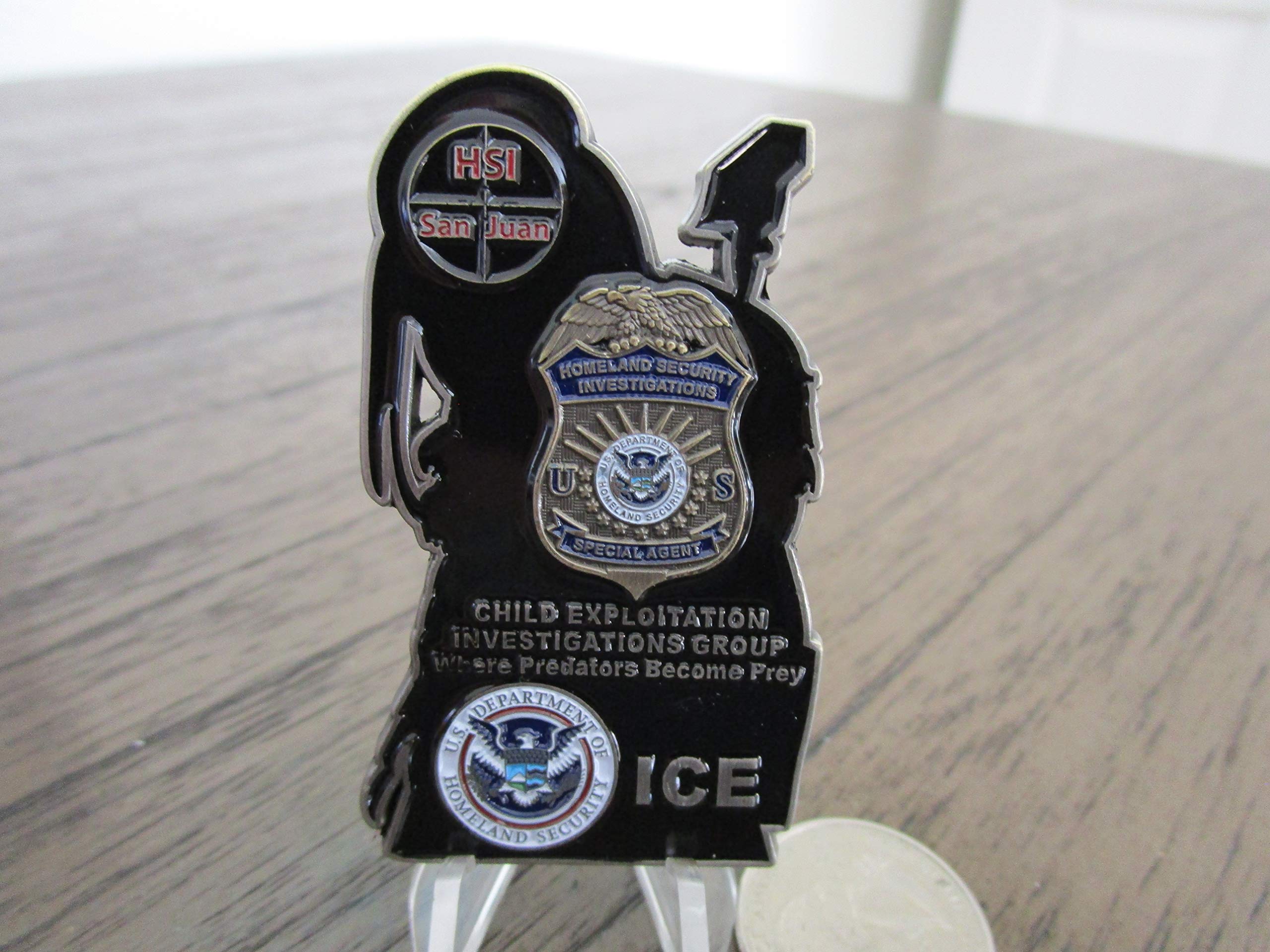 ICE HSI Child Exploitation Investigations Group San Juan Puerto Rico Predator Challenge Coin