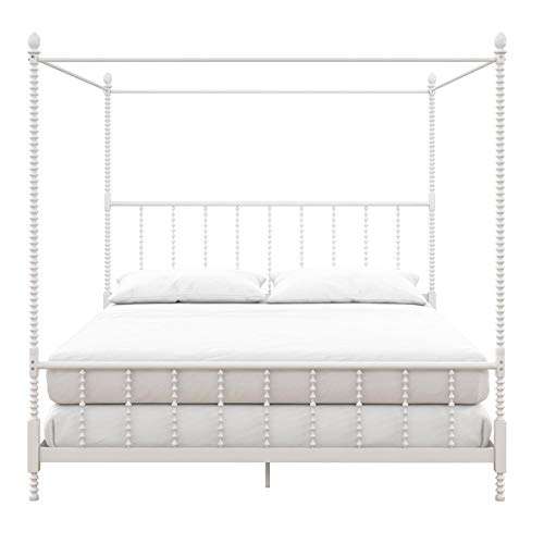 DHP Emerson Metal Canopy Bed in King Size Frame in White