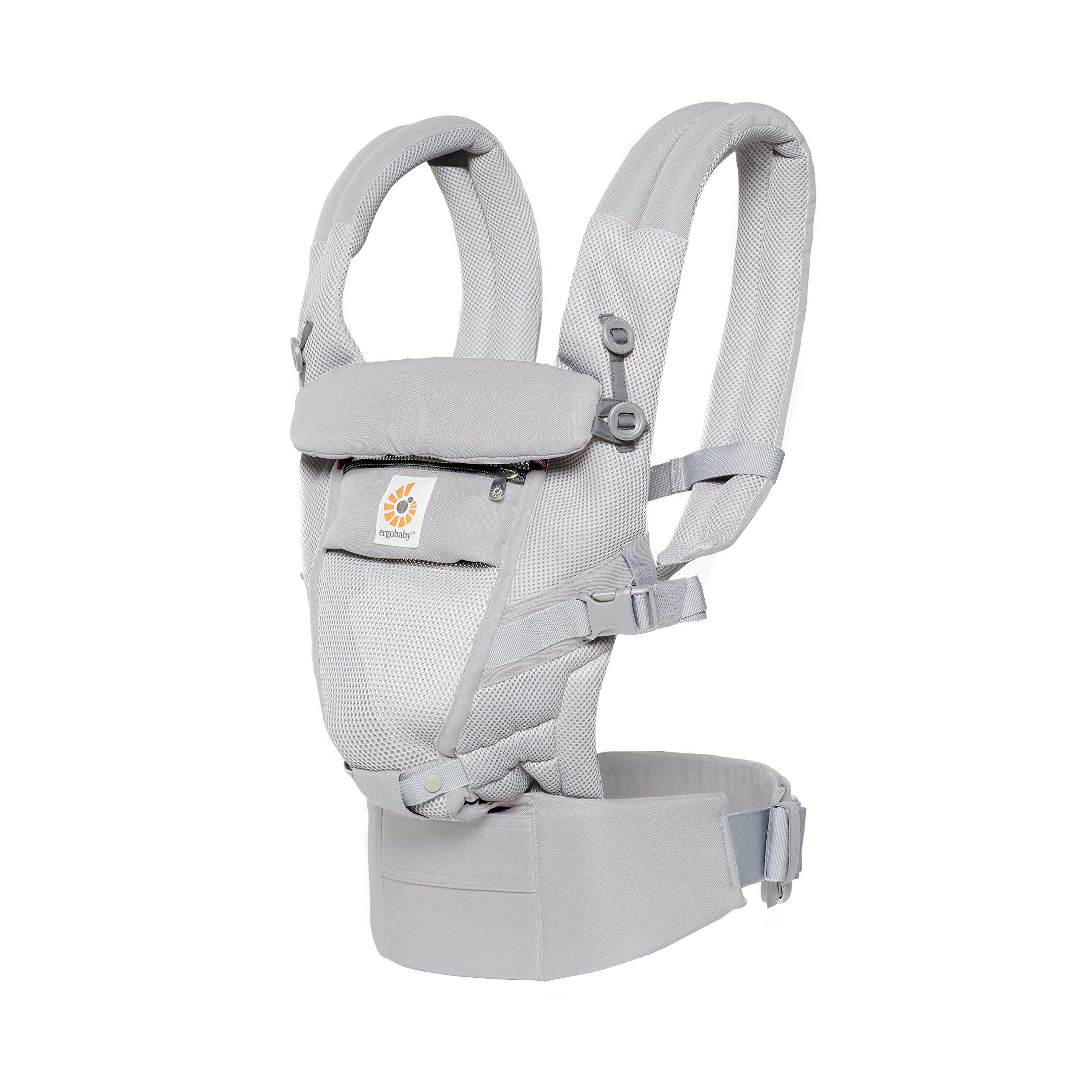 Ergobaby Adapt Ergonomic Multi-Position Baby Carrier with Cool Air Mesh (7-45 Pounds), Pearl Grey, 1 Count (Pack of 1)