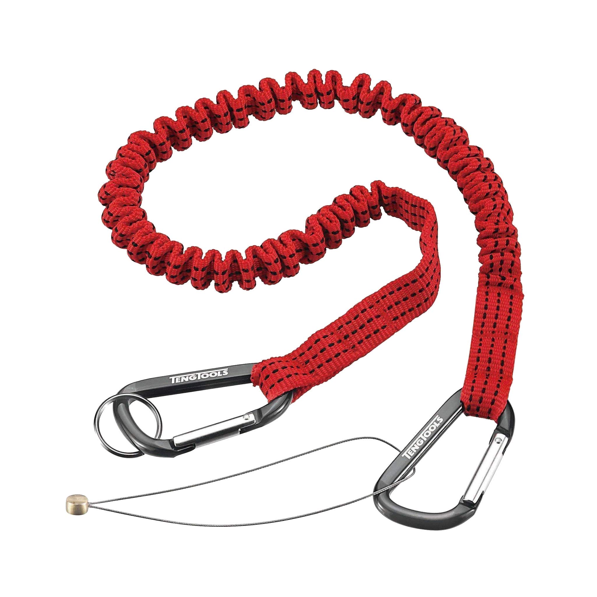 Teng Tools 800mm - 1.35 Metre Long Tool Lanyard/Leash + Safety Wire & Spring Hook - SSH03, Silver, Max Load 4.5Kg