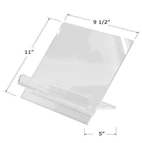Red Co. Clear Acrylic 2 Piece Cookbook Stand & Recipe Holder for Kitchen Counter, 9.5β x 5β x 11β