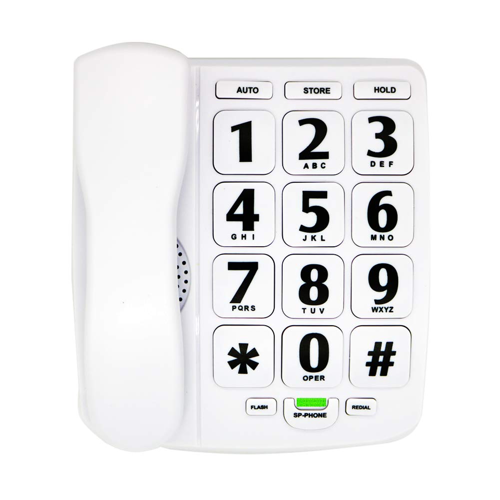 Elderly Phone for Seniors, HePesTer Large Button Phone for Low Vision Amplified Corded Phone Landline Home Telephones Programmable Wall Phone with Extra Loud Ringer