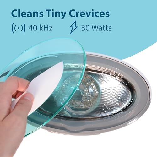 ETONVILLE Ultrasonic Retainer Cleaner Machine | Perfect for Dentures, Mouth Guards and Jewelry | Easy to Fill & Dump with Removable Tank