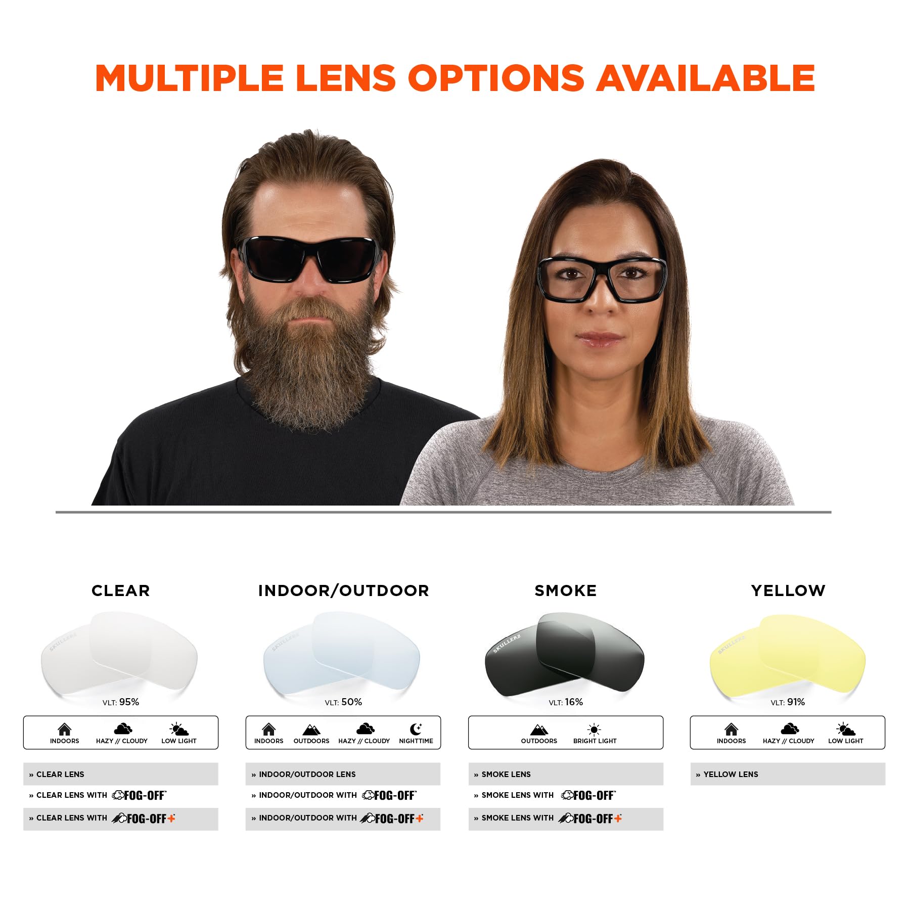 Ergodyne Skullerz Baldr Safety Glasses- Black Frame, Yellow Lens