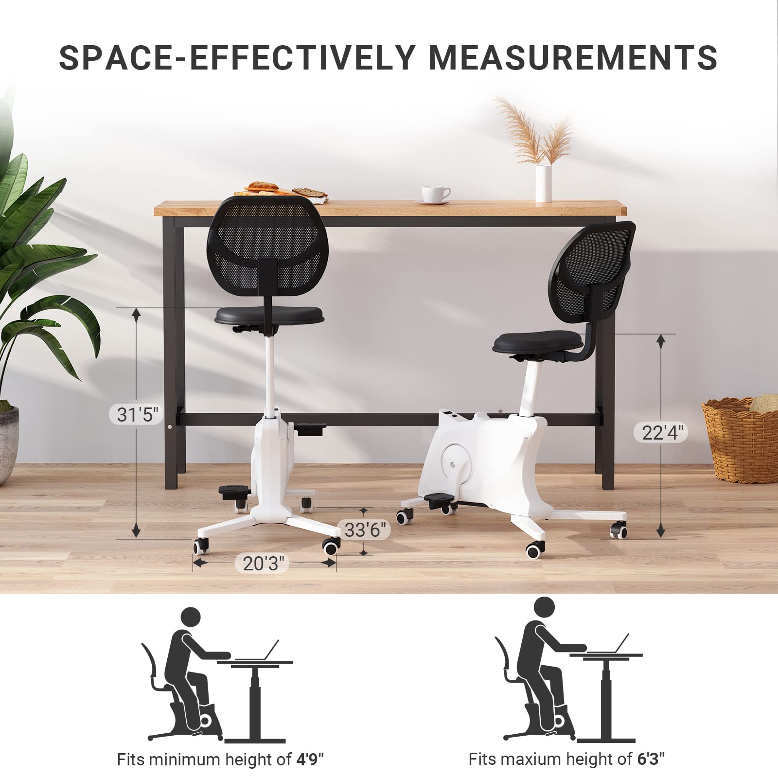 FLEXISPOT Under Desk Bike Pedal Exerciser, 2-in-1 Exercise Bike, Home Office Desk Chairs with Pedal Exerciser, Indoor Fitness Bike Bicycle for Home Office Workout(White)