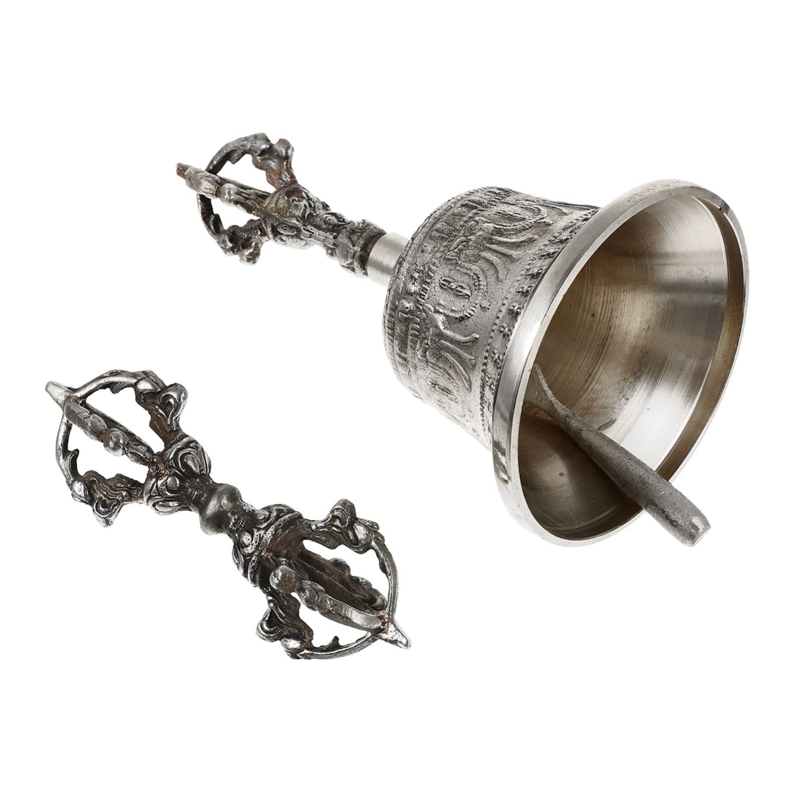 Generic 1 Set Brass Vajra Bell Copper Vajra Bell Traditional Buddhism Hand Bell Hand- Made Bell Decoration