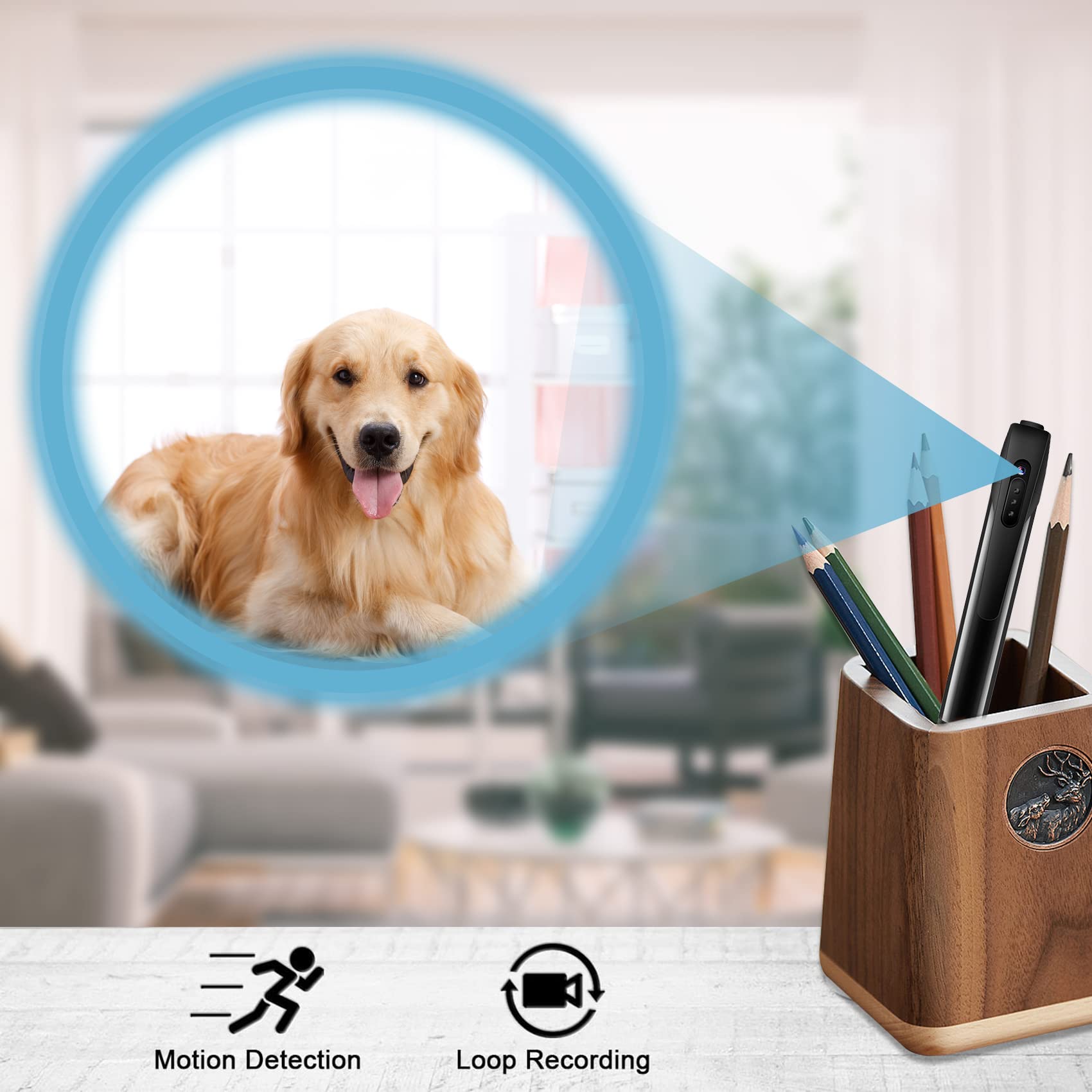 igokqsdg 1080P Hidden Camera Pen - Camera for Home Office Security, Portable Cameras for Surveillance