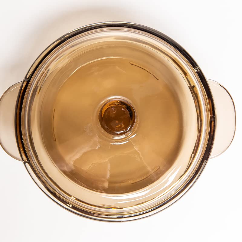 Glass Saucepan with Cover 1L/ 34 FL OZ Heat- Resistant Glass Stovetop Pot and Pan with Lid