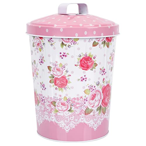 MISETA Mini Desktop Wastebasket Galvanized Trash Can Bucket Decorative Garbage Waste Basket Vintage Farmhouse Metal Utility Pail Desktop Garbage Bin Trash Can Garbage Holder Flower Pot