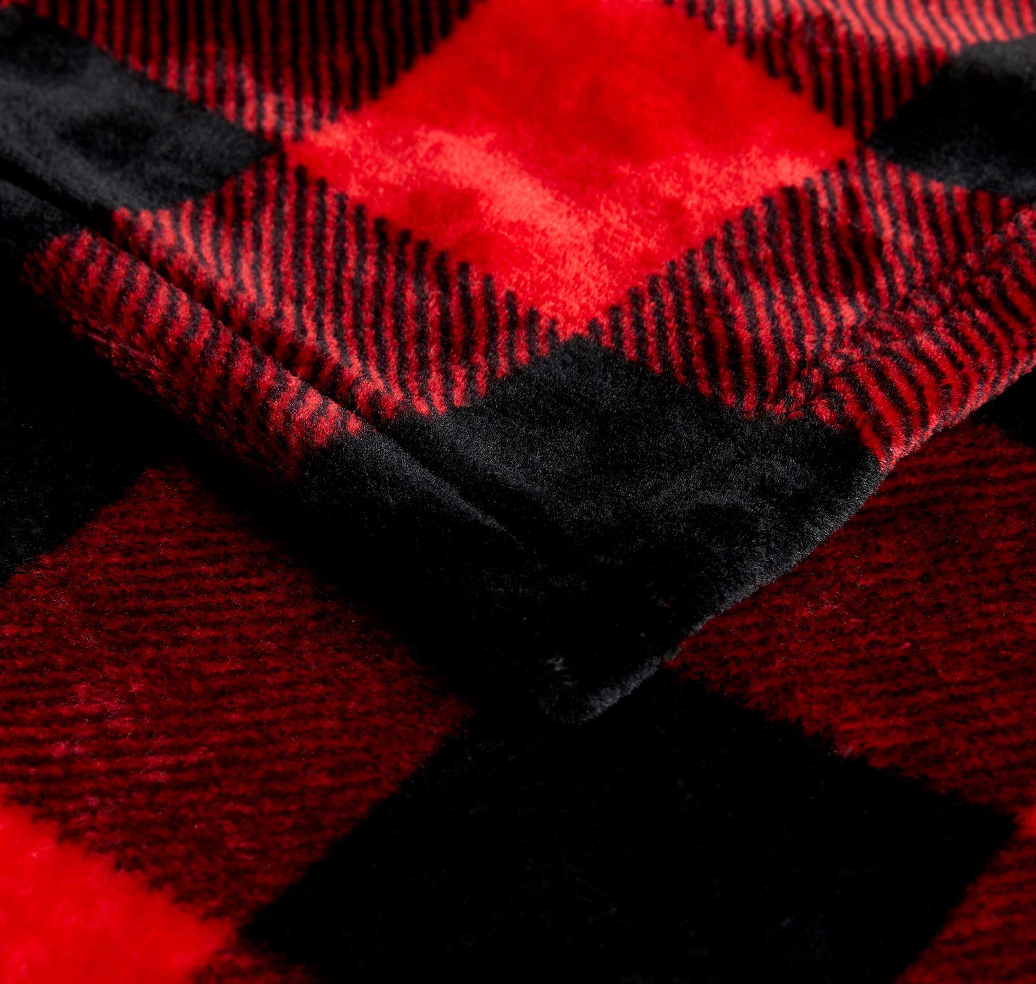 FFLMYUHUL I U Fuzzy Throw Blanket with Super Soft and Warm Throw Flannel Blanket … (Tz01-red Check, 50" L x 60" W)
