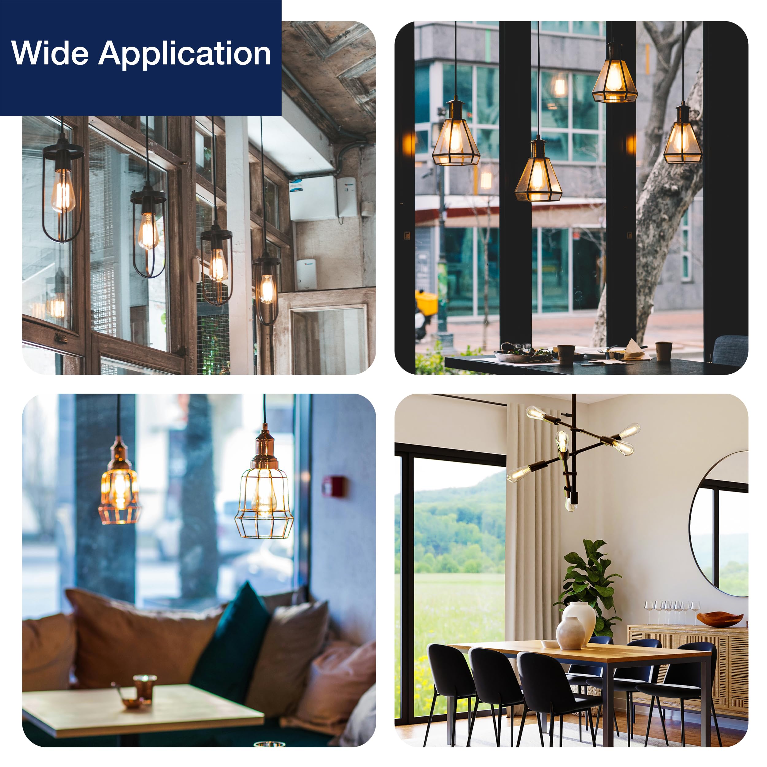 FLSNT 60 Watts Equivalent LED Edison Bulbs, 6W ST19 Dimmable Vintage LED Light Bulb for Sputnik Chandelier, 2700K Soft White, E26 Base, 8 Pack