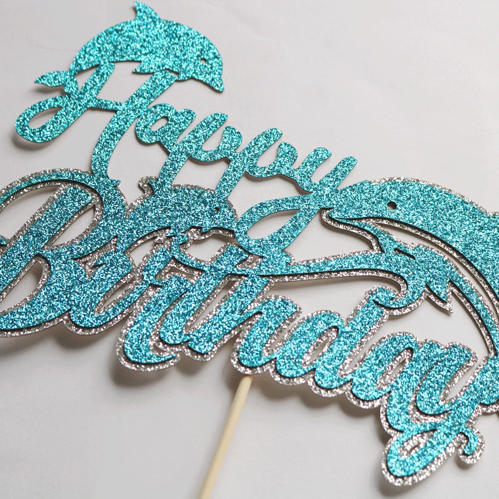 Dolphin Cake Topper Picks Sea Creatures Theme Baby Shower Kids Birthday Party Cake Decorations Supplies