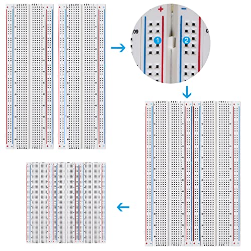DEYUE 3 Set of Solderless Prototype Breadboard 830 tie Points Breadboard