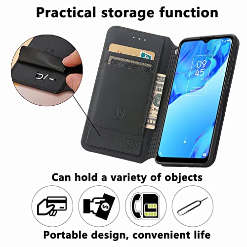 FTRONGRT Case for Tecno Spark 6, with Mobile Phone Holder, Fall-Proof, Suitable for Tecno Spark 6 Folding Mobile Phone Leather Protective Shell.Magic Space