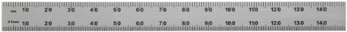 Mitutoyo 182-211, Steel Rule, 150mm ( 1mm, 0.5mm), 1/64" Thick X 12mm Wide, Satin Chrome Finish Tempered Stainless Steel
